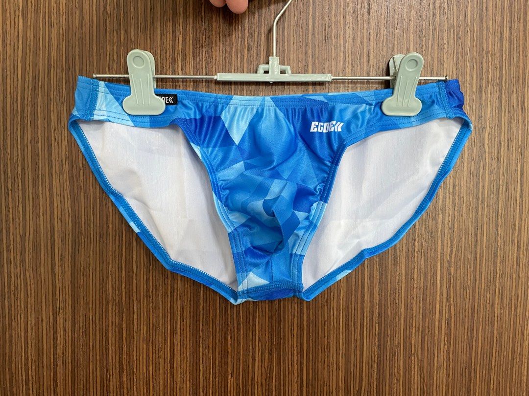 EGDE G-Polygon Super Low Rise Bikini Underwear, Blue, Men's Fashion ...
