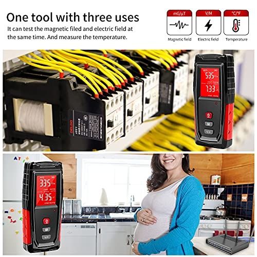 EMF Tester, Electromagnetic Radiation Detector, Rechargeable Digital ...