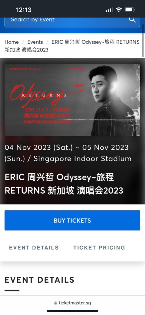 Eric Chou Odyssey concert tickets, Tickets & Vouchers, Event Tickets on ...