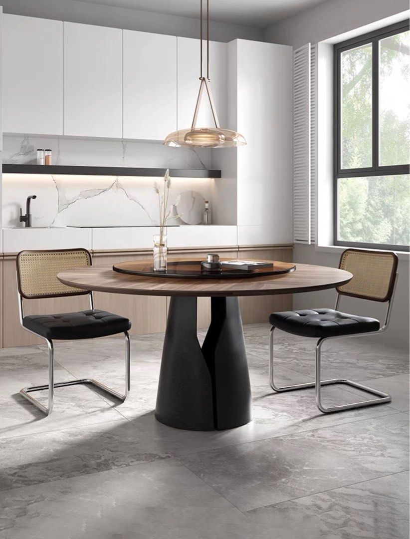 FARLS Solid Wood Round Dining Table, Furniture & Home Living, Furniture ...