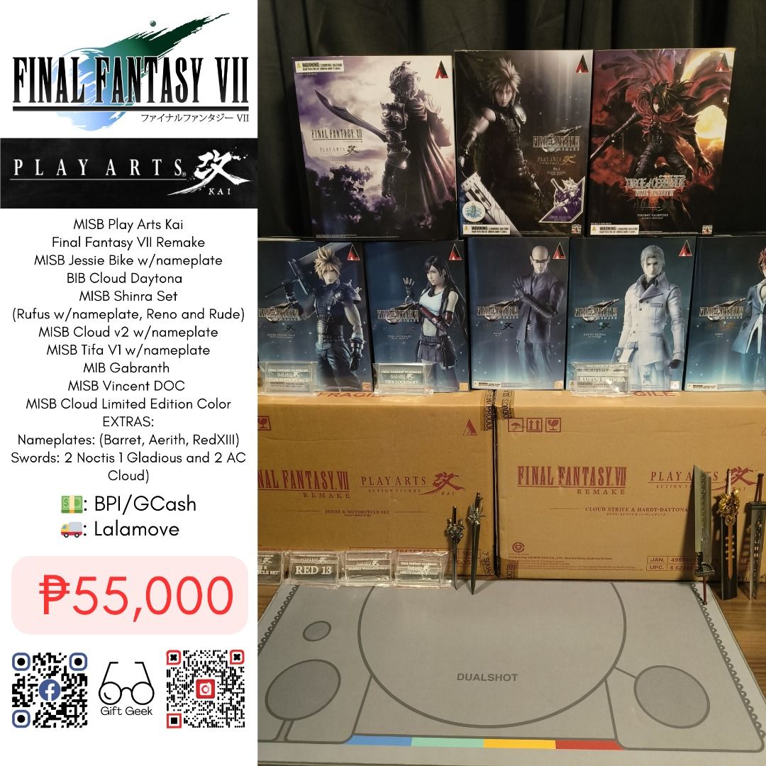 Final Fantasy VII Remake Play Arts Kai Super Bundle, Hobbies & Toys ...