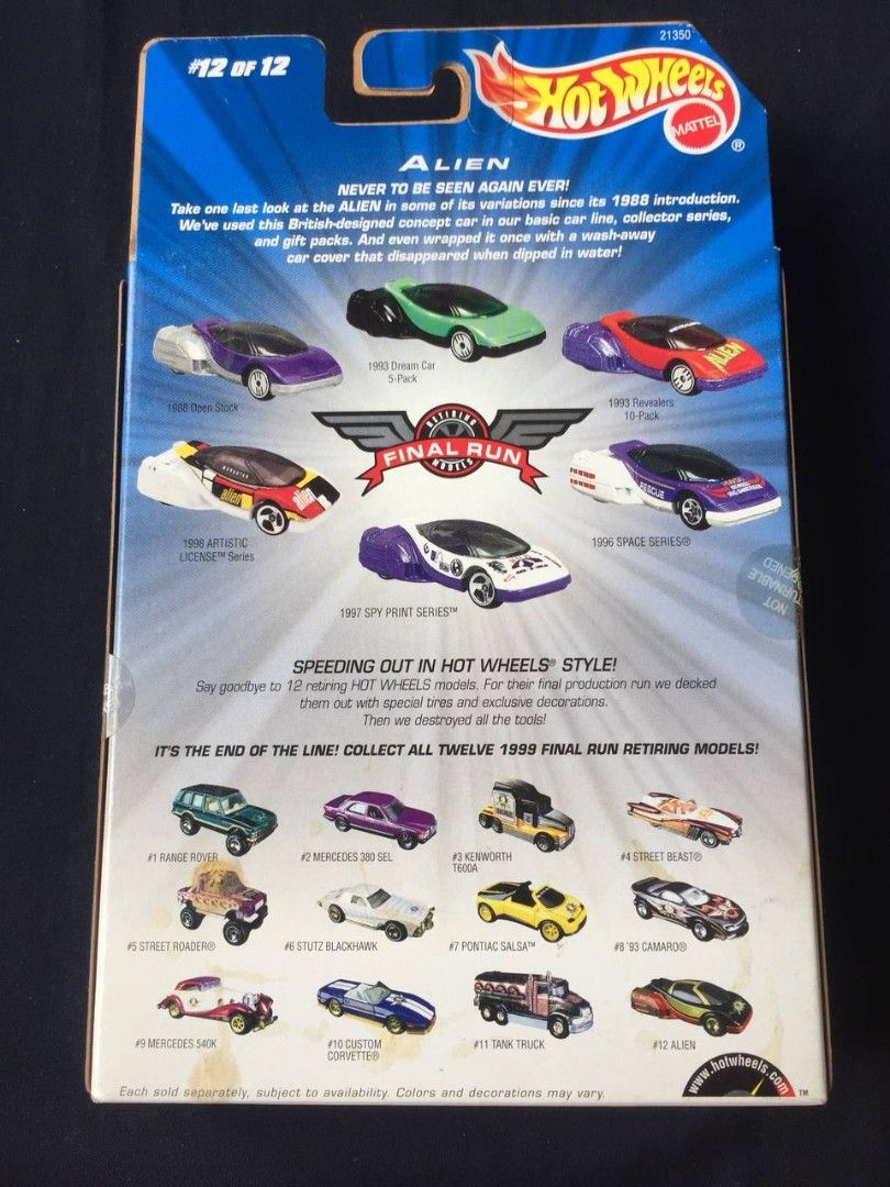 Final Run 1999 ALIEN, Hobbies & Toys, Toys & Games on Carousell