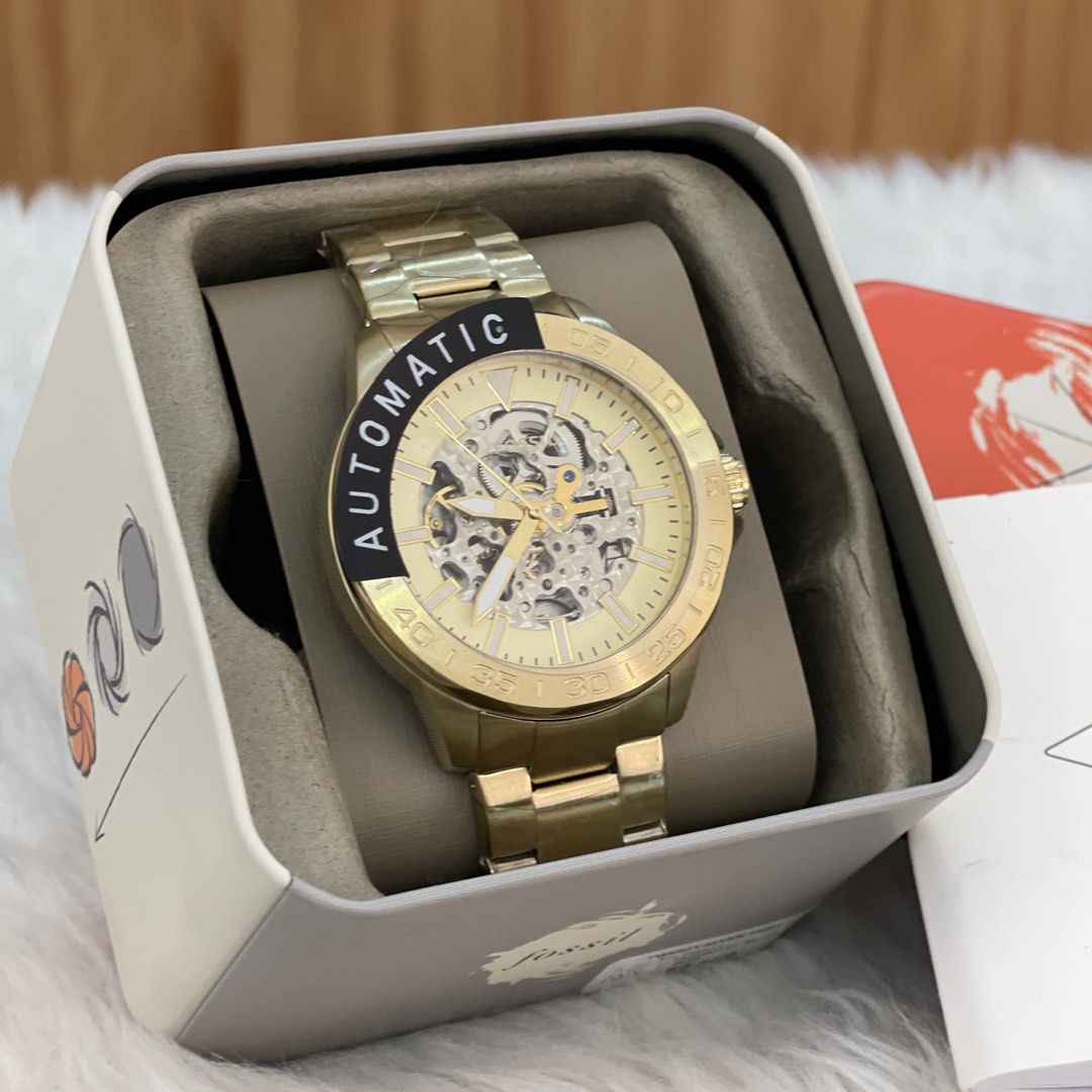 Fossil Bannon Automatic Watch Gold, Women's Fashion, Watches ...