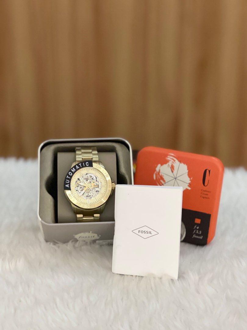 Fossil Bannon Automatic Watch Gold, Women's Fashion, Watches ...