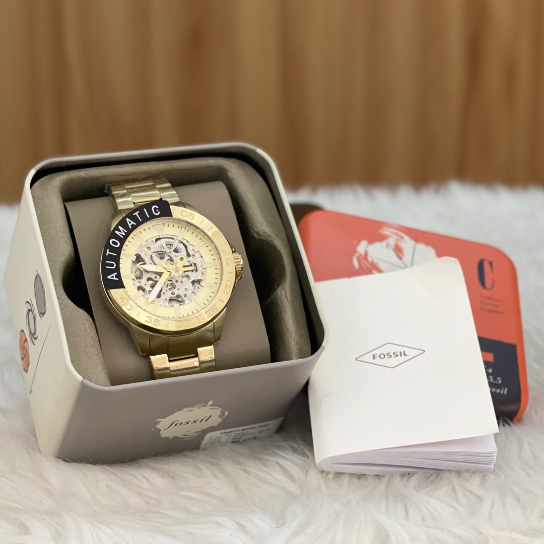 Fossil Bannon Automatic Watch Gold, Women's Fashion, Watches ...