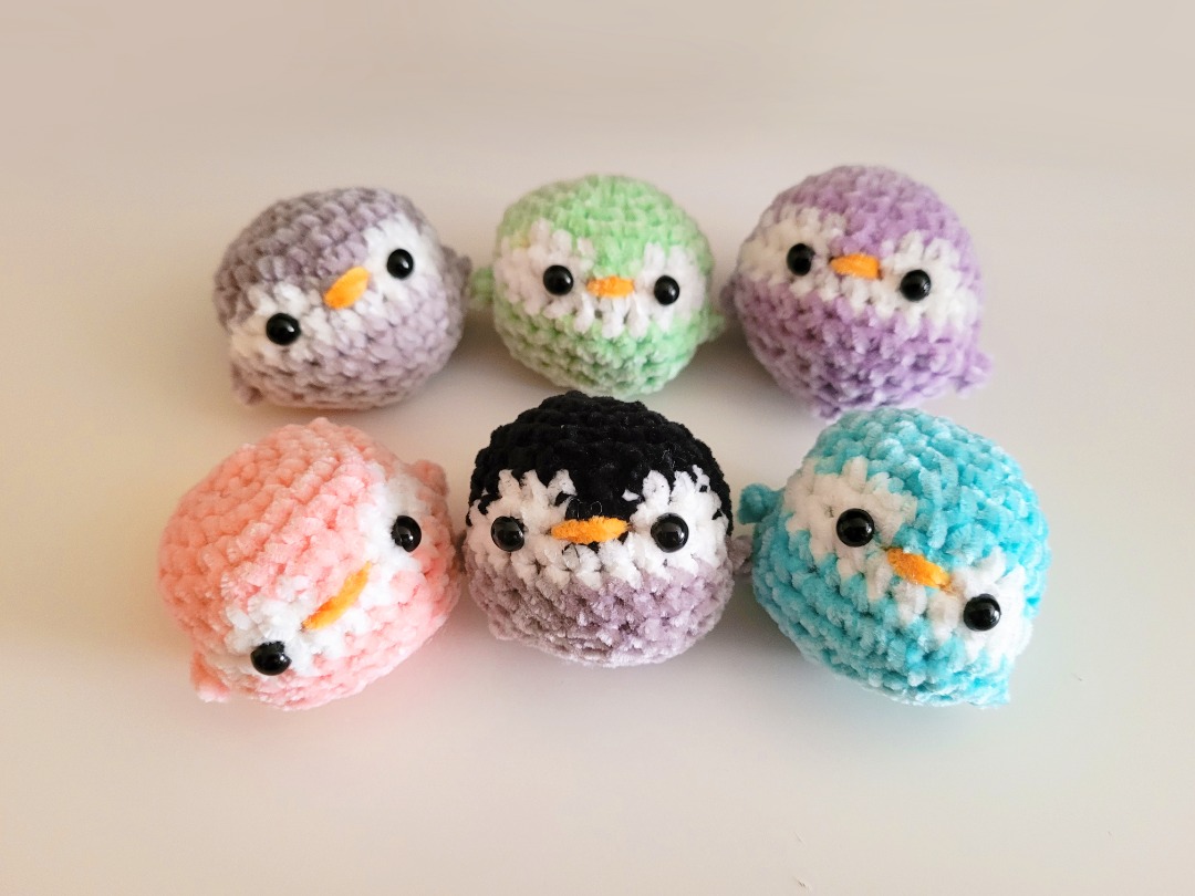 Cute Custom Handmade Tiny Chonky Penguin Crochet Squishy Soft Amigurumi ...
