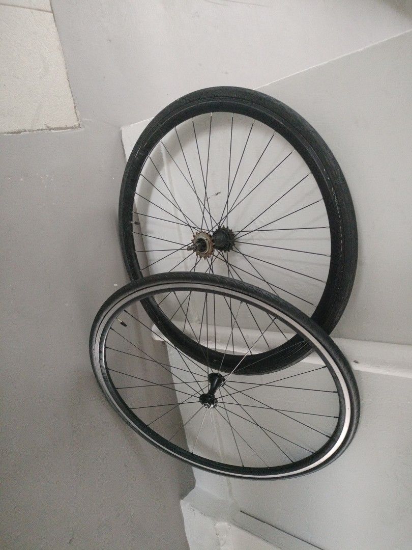 front wheel and fixie rear wheel, Sports Equipment, Bicycles & Parts ...