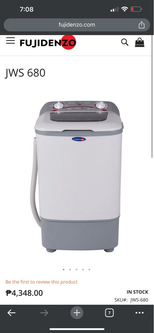 Fujidenso 6.8kg Single Tub Washing Machine, TV & Home Appliances ...
