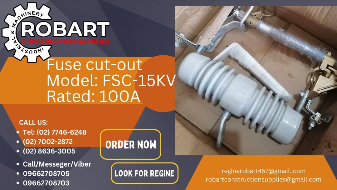 Fuse cut-out Model: FSC-15KV Rated: 100A, Commercial & Industrial, Construction Tools ...