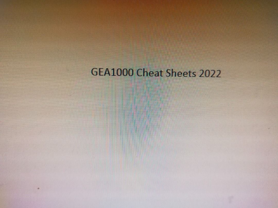 GEA1000 Cheat Sheet 2022, Hobbies & Toys, Books & Magazines, Assessment ...