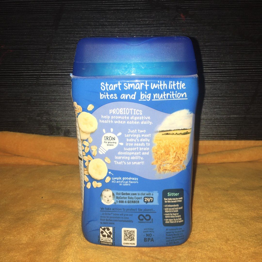 GERBER | Probiotic Oatmeal Banana Cereal for baby (8oz/227g), Babies ...