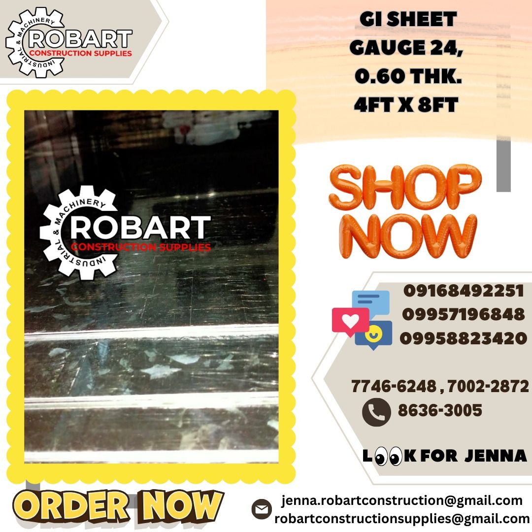 Gi sheet Gauge 24, 0.60 thk., Commercial & Industrial, Construction ...