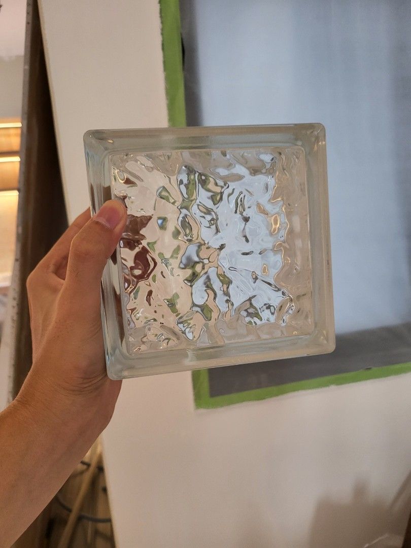 Glass block clear (iceberg pattern), Furniture & Home Living, Home ...