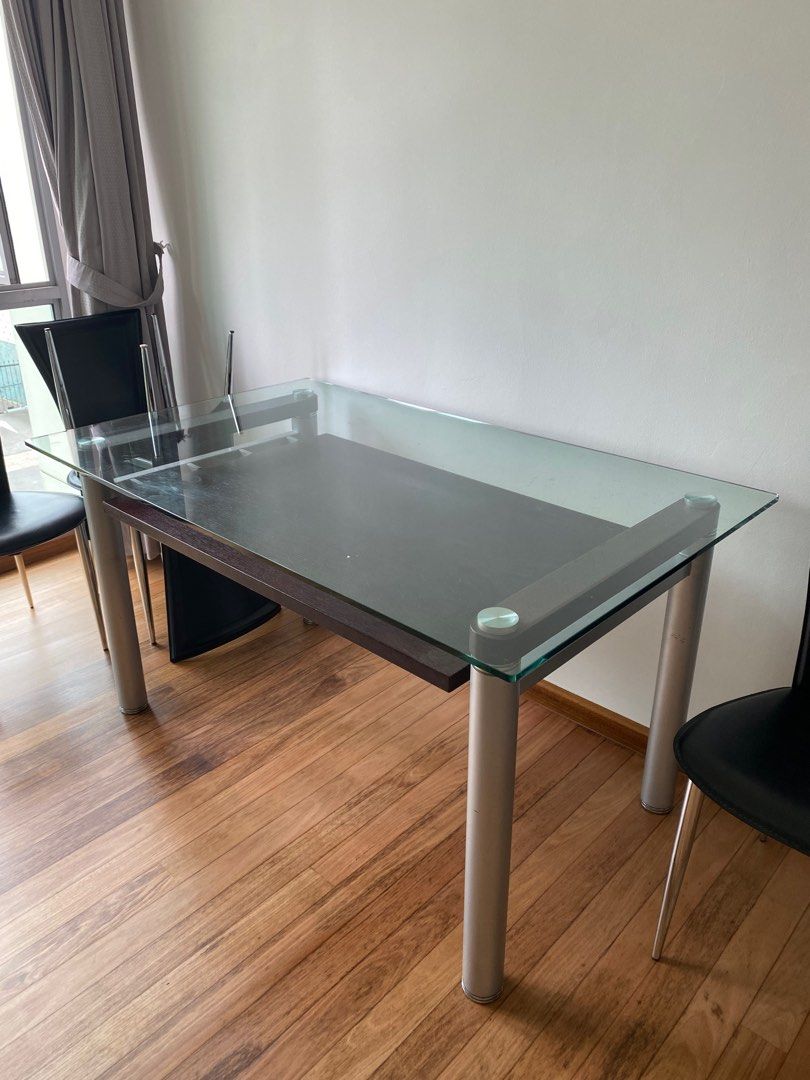 Glass Dining/Study Table, Furniture & Home Living, Furniture, Tables ...