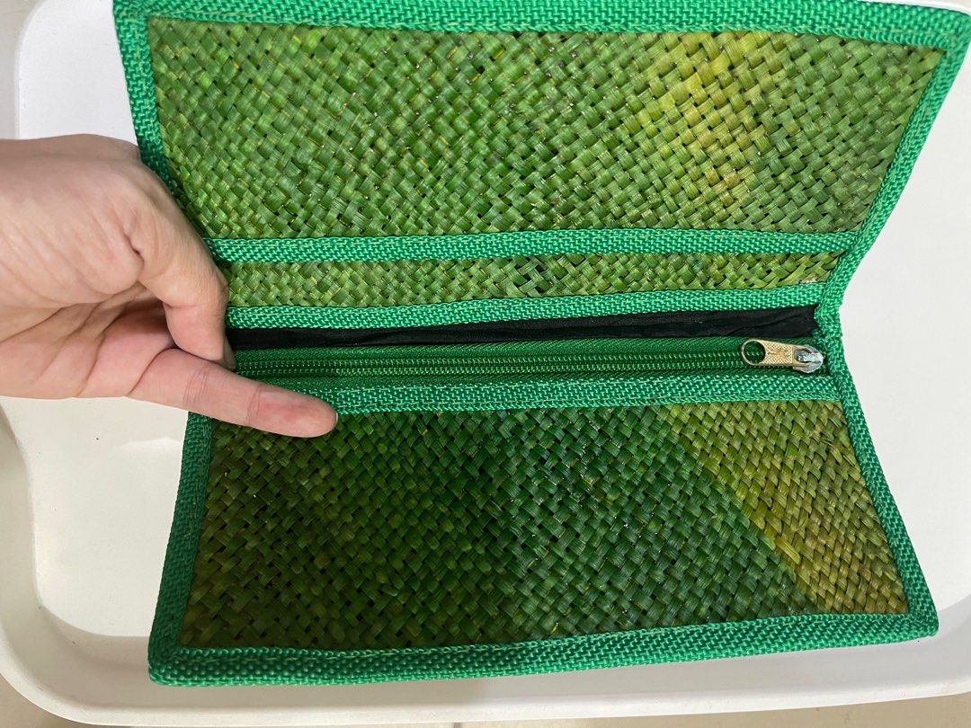Green Handwoven Banig Wallet, Women's Fashion, Bags & Wallets, Wallets ...