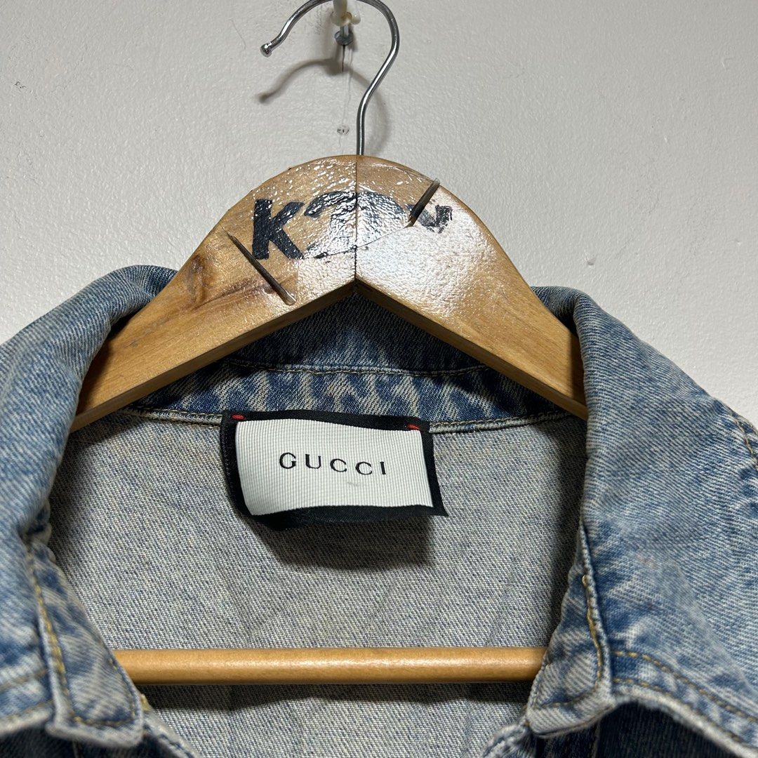 gucci denim dress, Luxury, Apparel on Carousell