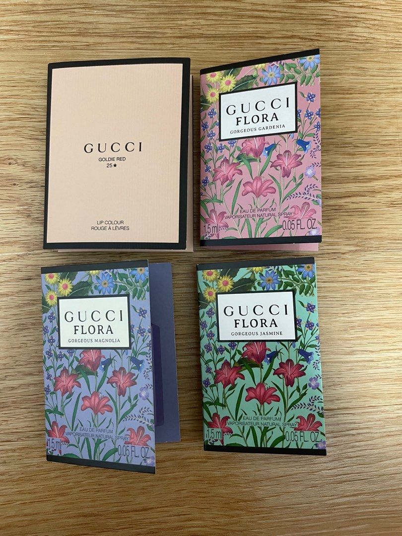gucci flora perfume samples and gucci goldie red lipstick sample ...