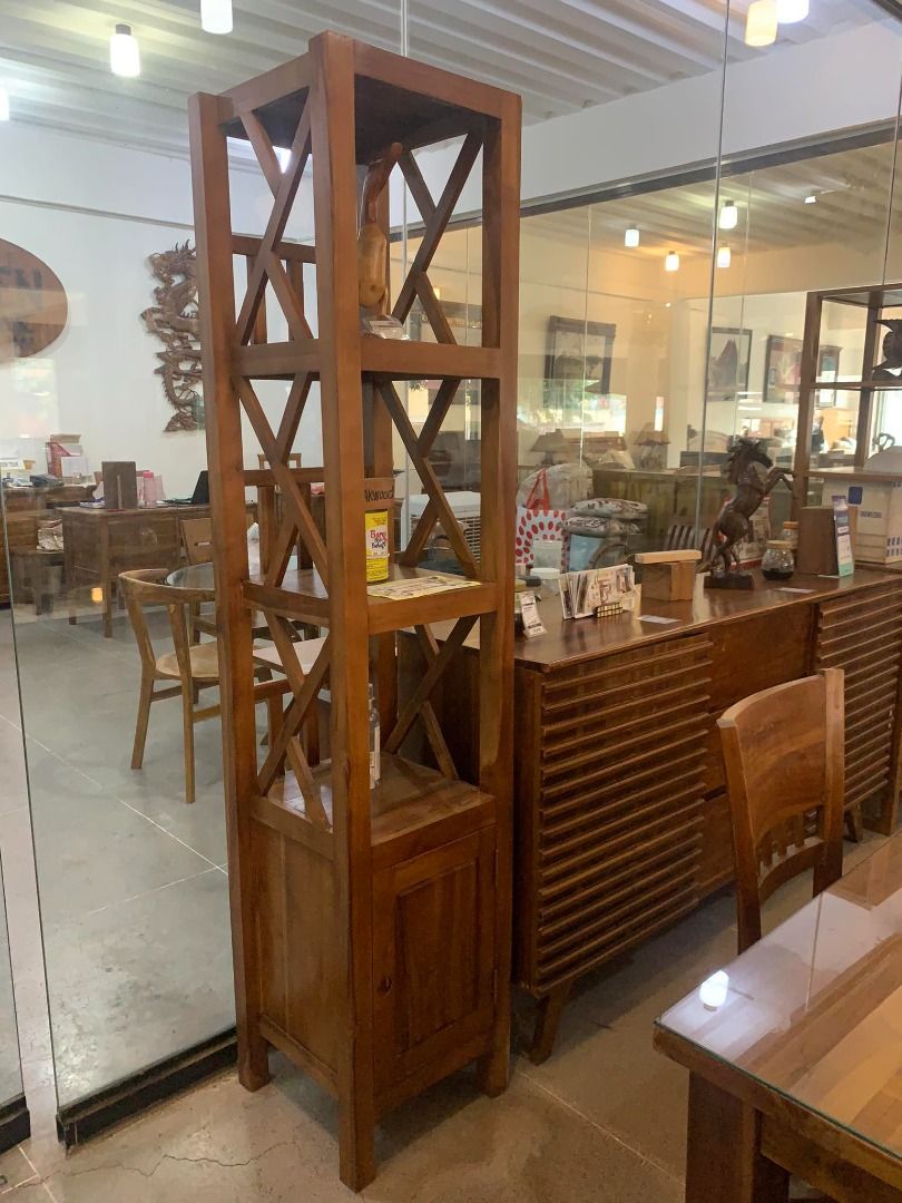 Handcrafted Solid Teak Wood Shelf Furniture, Furniture & Home Living ...