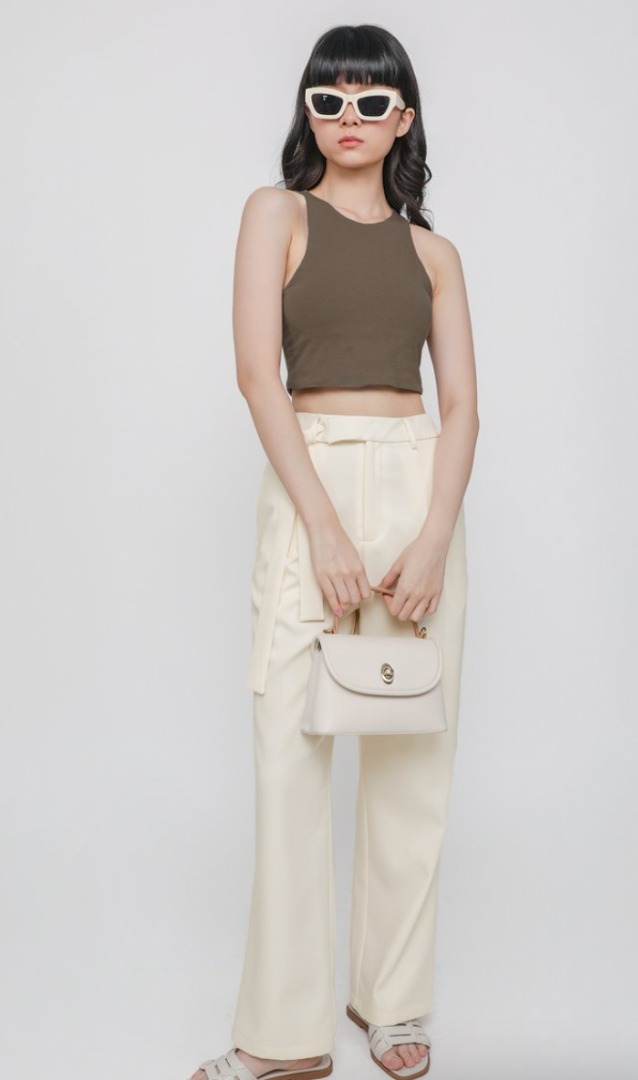 Harper Racercut Padded Top (Cedar), Women's Fashion, Tops, Sleeveless ...