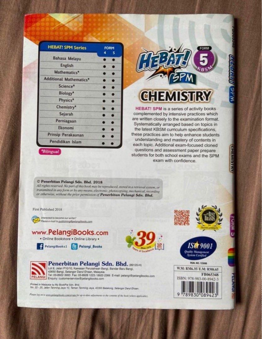 HEBAT Chemistry Form 5 By Pelangi Books Spm exercise book, Hobbies ...
