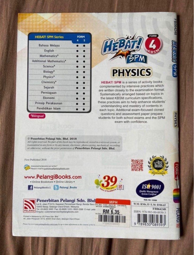 HEBAT Physics Form 4 By Pelangi Books spm exercise book, Hobbies & Toys ...