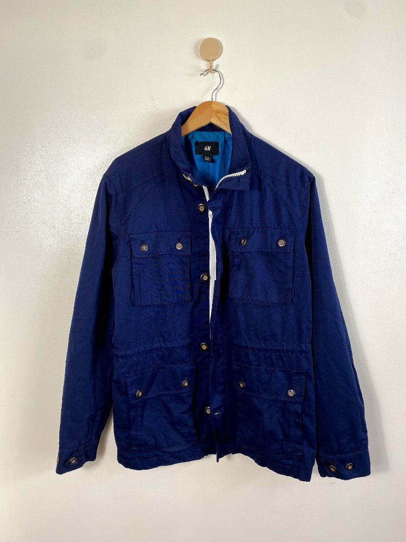 H&M Field Jacket "Navy Blue", Men's Fashion, Coats, Jackets and ...