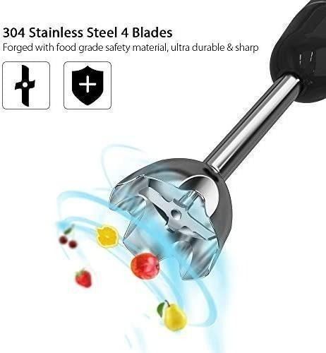 Homgeek Hand Blender, 800W 6-Speed 4-in-1 Stick Blender Set with Turbo ...