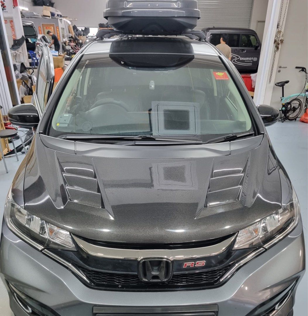 Honda Fit Jazz GK3 GP5 GK5 Full Carbon Fibre Bonnet, Car Accessories ...