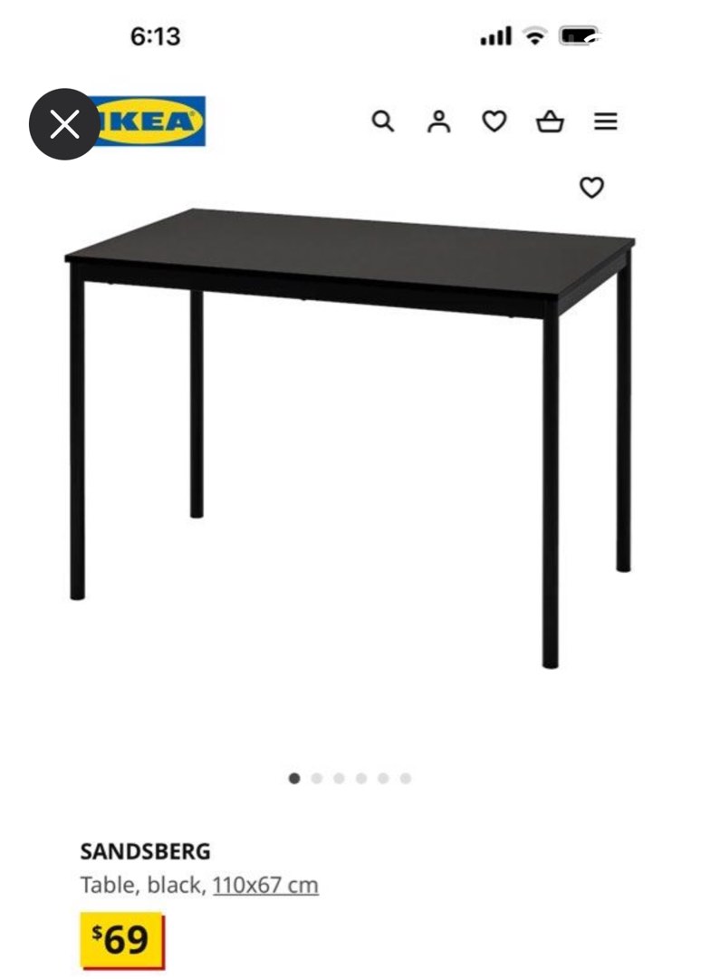 IKEA Table Sandsberg, Furniture & Home Living, Furniture, Tables & Sets ...
