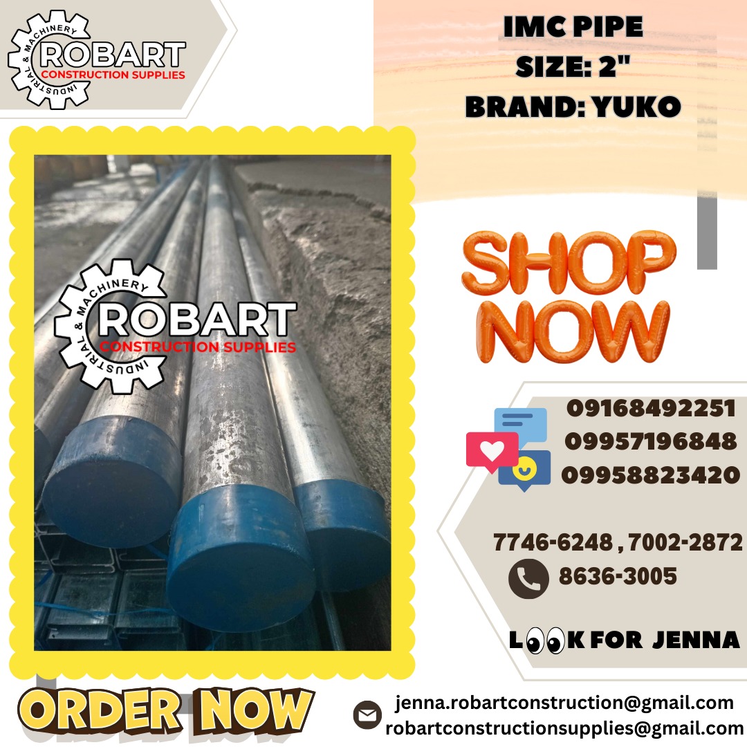 IMC PIPE Size: 2" Brand: Yuko, Commercial & Industrial, Construction Tools & Equipment on Carousell