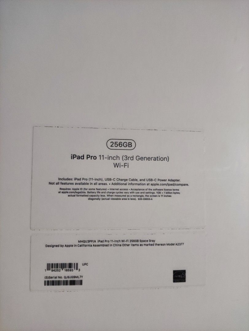 Ipad Pro 3rd Gen, M1 Chip, Wifi 256 GB Space Gray with Apple Pen 2nd ...