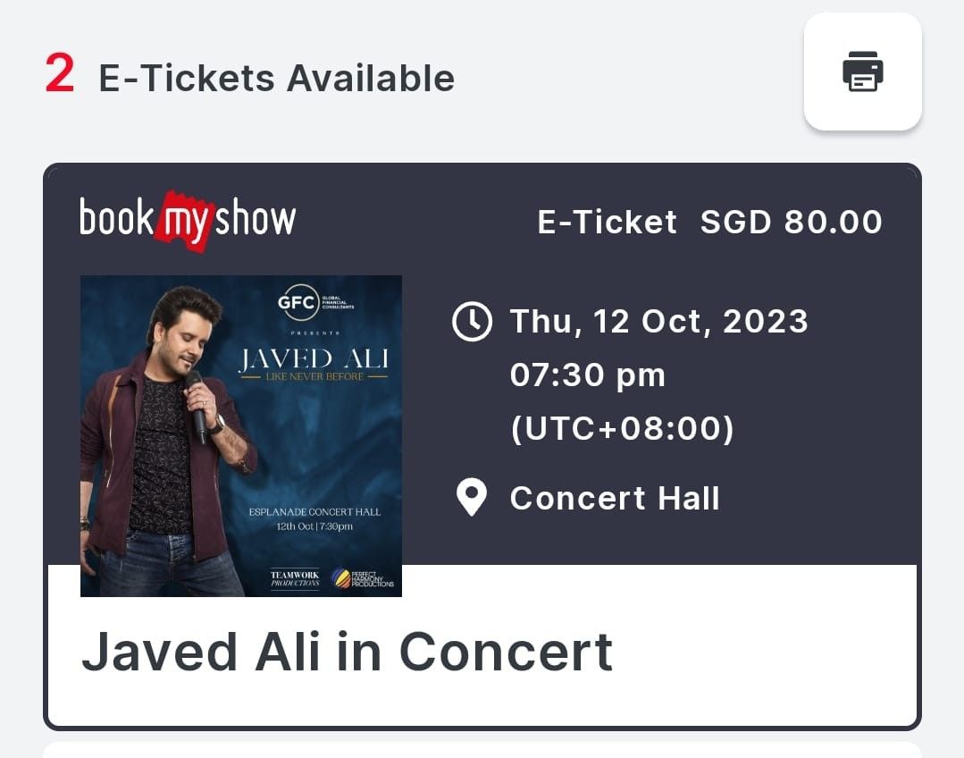 Javed Ali concert tickets, Tickets & Vouchers, Event Tickets on Carousell