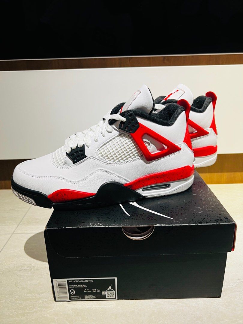 Jordan 4 Retro Cement Red, Men's Fashion, Footwear, Sneakers on Carousell