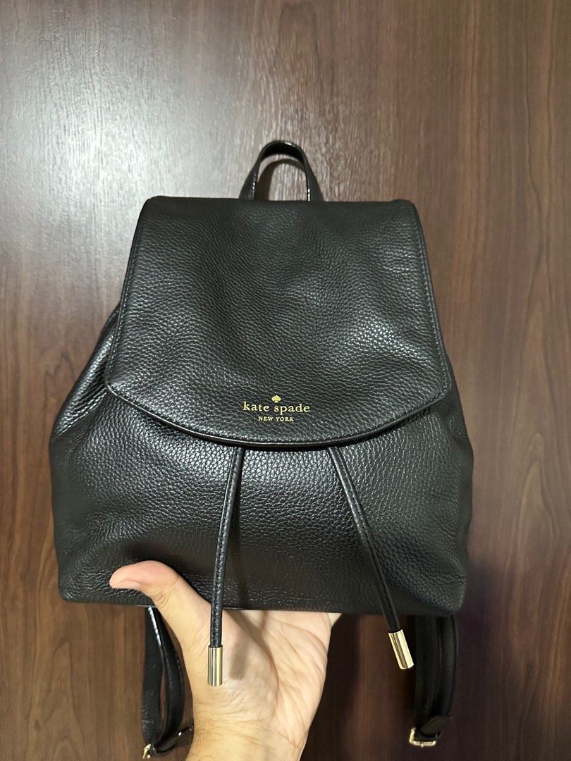 *Kate Spade Small Leather Backpack (Black)*, Women's Fashion, Bags ...