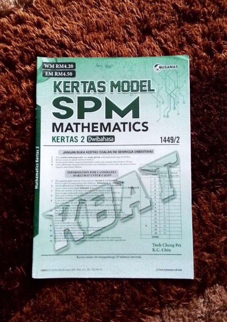 Kertas Model SPM Matematik Kertas 2 by Nusamas, Hobbies & Toys, Books ...