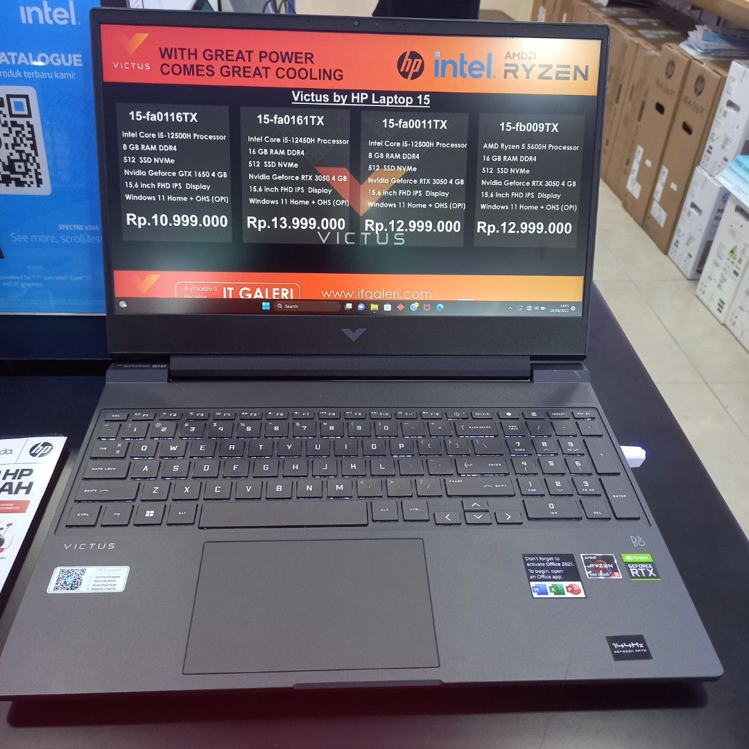 Kredit HP victus 15-fa0116TX i5 12500H/8GB/512GBssd/GTX 1650 4GB/16.5 ...