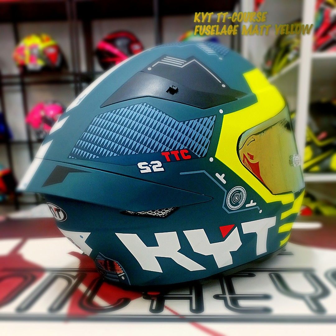 KYT*PSB APPROVED*TT-COURSE FUSELAGE MATT YELLOW, Motorcycles ...