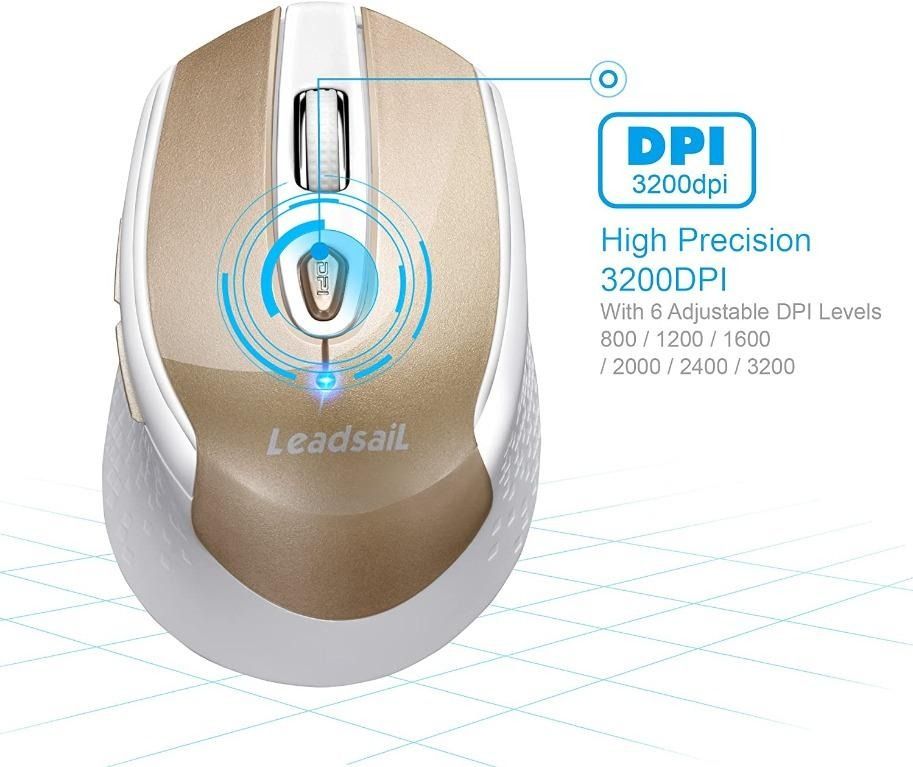 Leadsail LX-002 Wireless Mouse for Laptop Silent Cordless USB Mouse ...