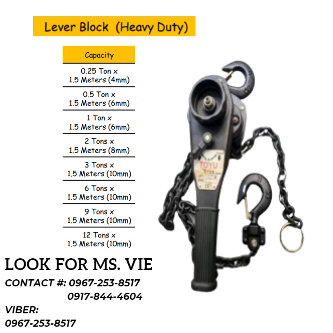 LEVER BLOCK (HEAVY DUTY), Commercial & Industrial, Industrial Equipment ...