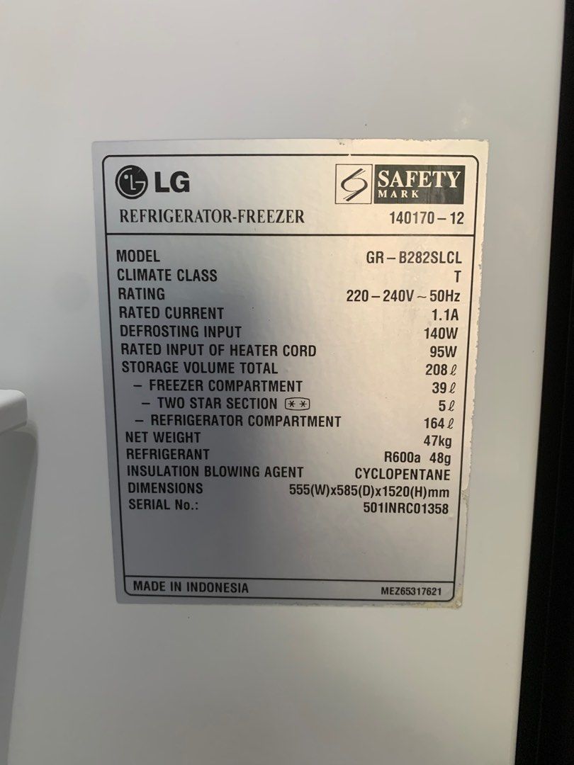 LG 3Ticks Smart Inverter Refrigerator Fridge, 208L, TV & Home ...