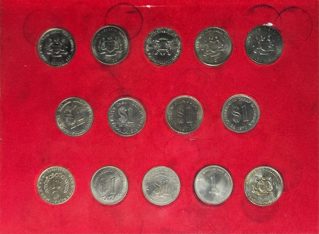 Malaysia, RM1 Commemorative Coin Set, 1969-86 (14pcs), Hobbies & Toys ...