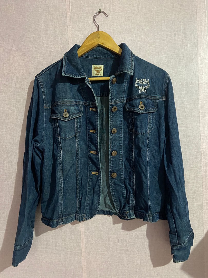 MCM Crop Denim Jacket, Women's Fashion, Coats, Jackets and Outerwear on ...