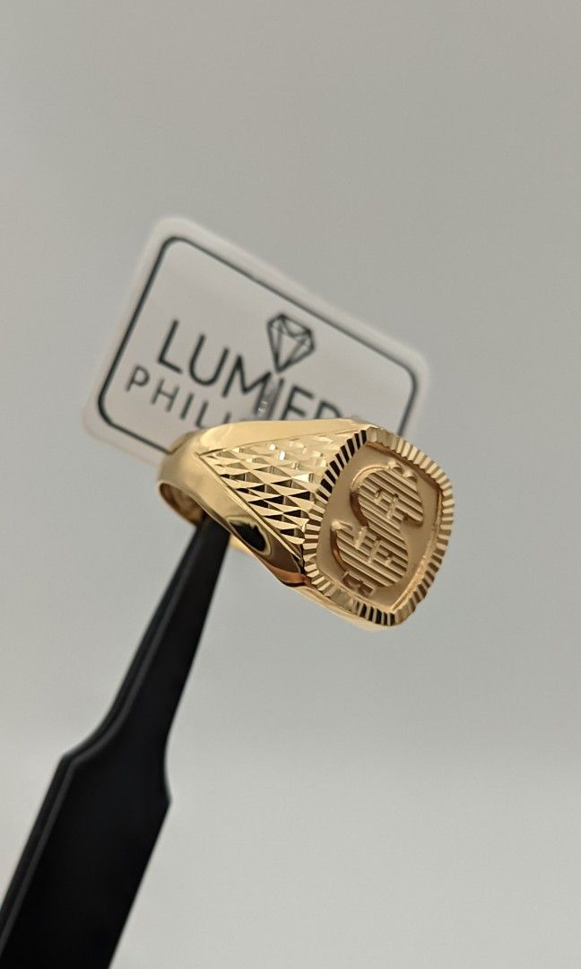 Men's Power Ring with Dollar Design | S: 11.0 | 14.2MM | 18K | SDG ...