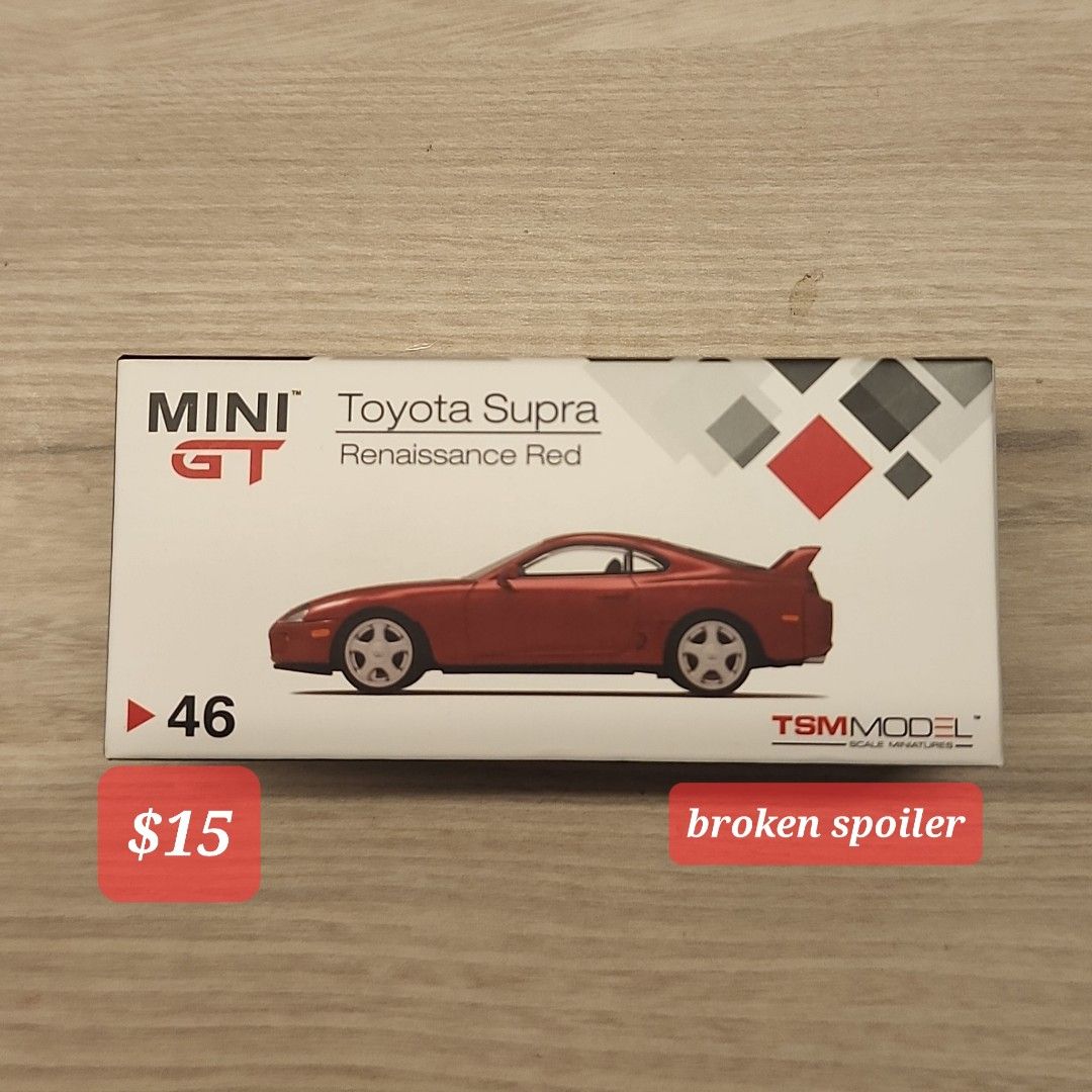 Mini Gt Toyota Supra MK4 A80 Red 1/64 JDM Damaged not tomica hotwheels ...