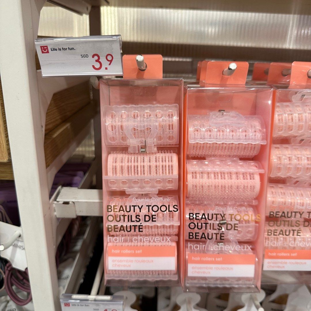 MINISO Pink Hair Fringe Rollers Set, Beauty & Personal Care, Hair on ...