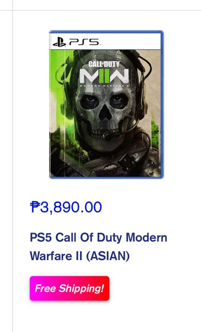 Modern Warfare 2 MW2 PS5, Video Gaming, Video Games, PlayStation on ...