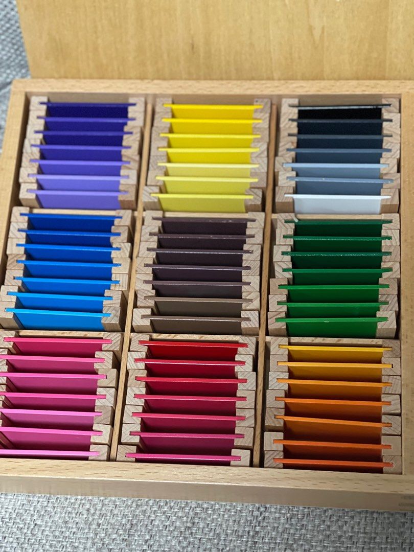 Montessori Sensory Color Card Wood Box Preschool Children Kids ...