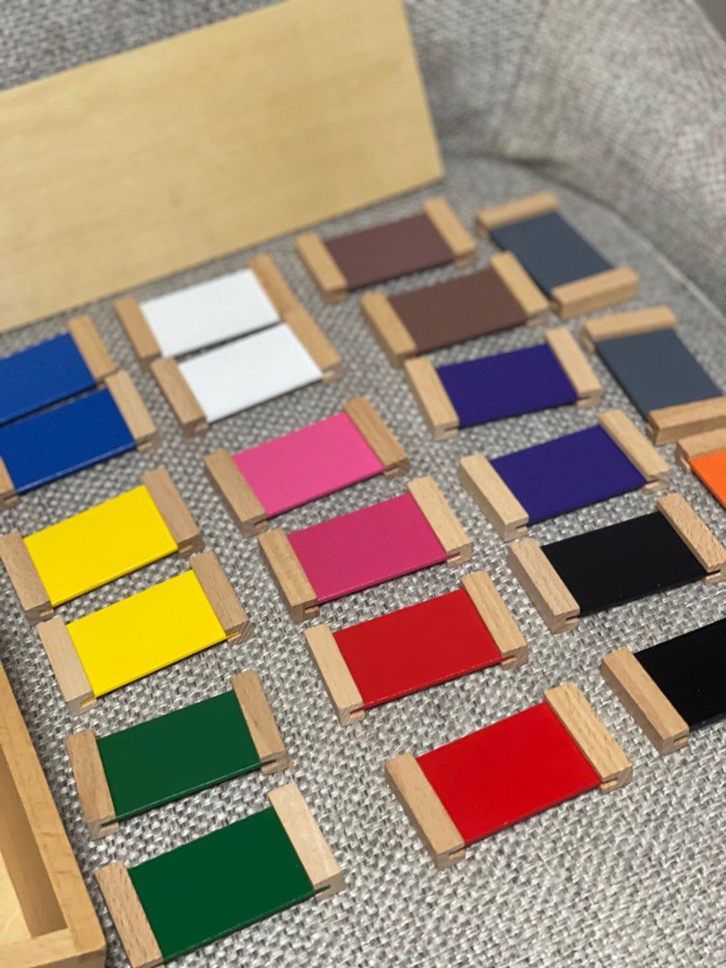 Montessori Sensory Color Card Wood Box Preschool Children Kids ...