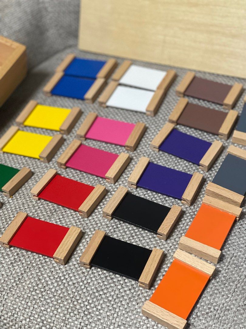 Montessori Sensory Color Card Wood Box Preschool Children Kids ...