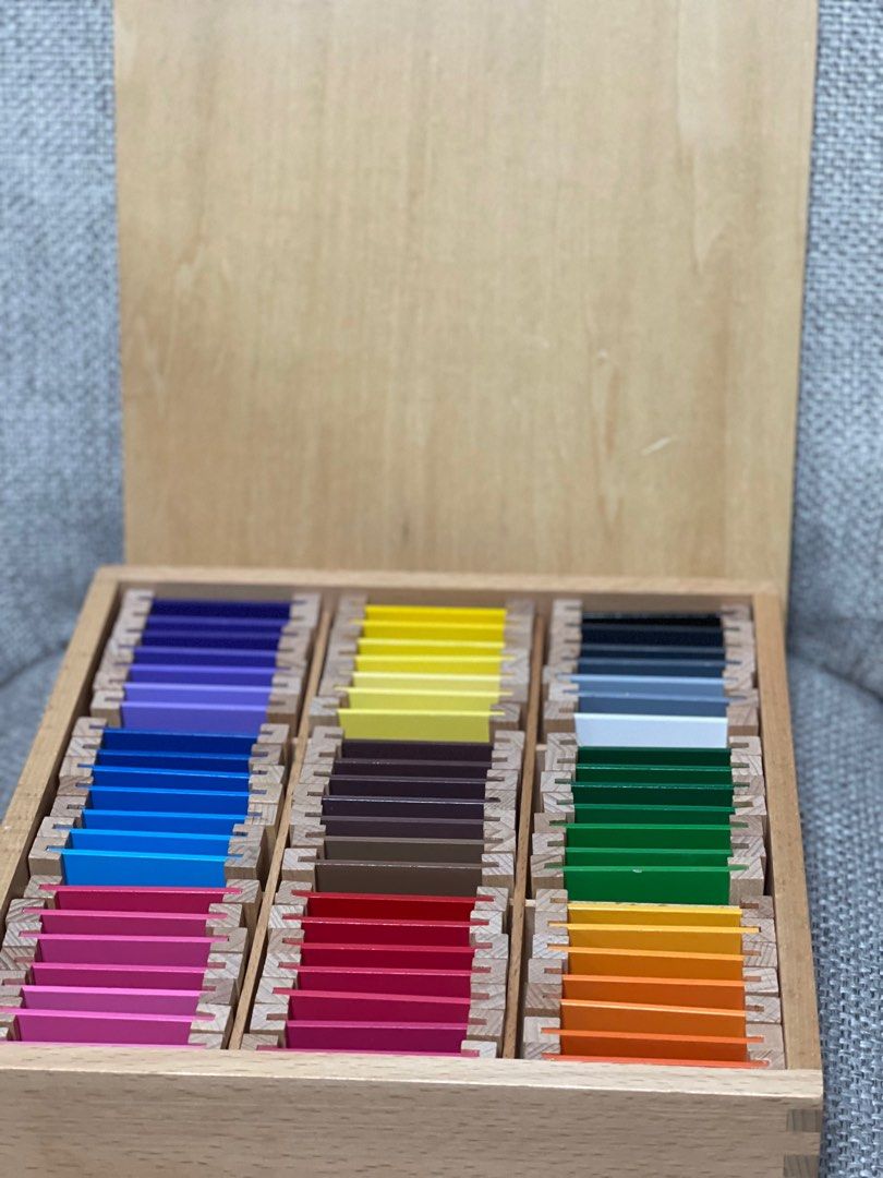 Montessori Sensory Color Card Wood Box Preschool Children Kids ...